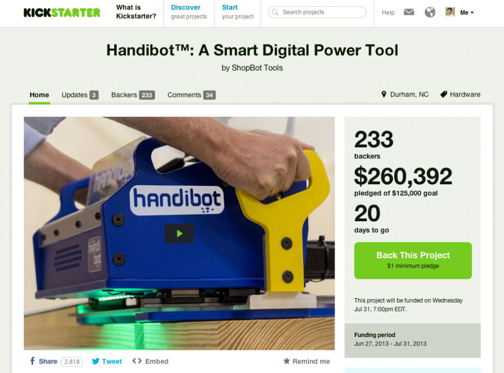 広がるコンパクトなモノづくりツール。アプリで動かすことができる携帯型CNCルータ「Handibot」 – Social Design News