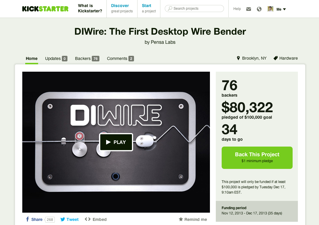 デスクトップファブリケーションが産業を変える！注目の「DIWire」がKickstarterに登場 – Social Design News